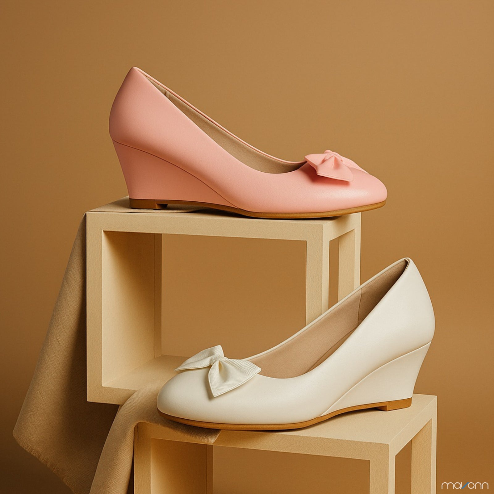 Women Bow Wedge Heels – mavonn